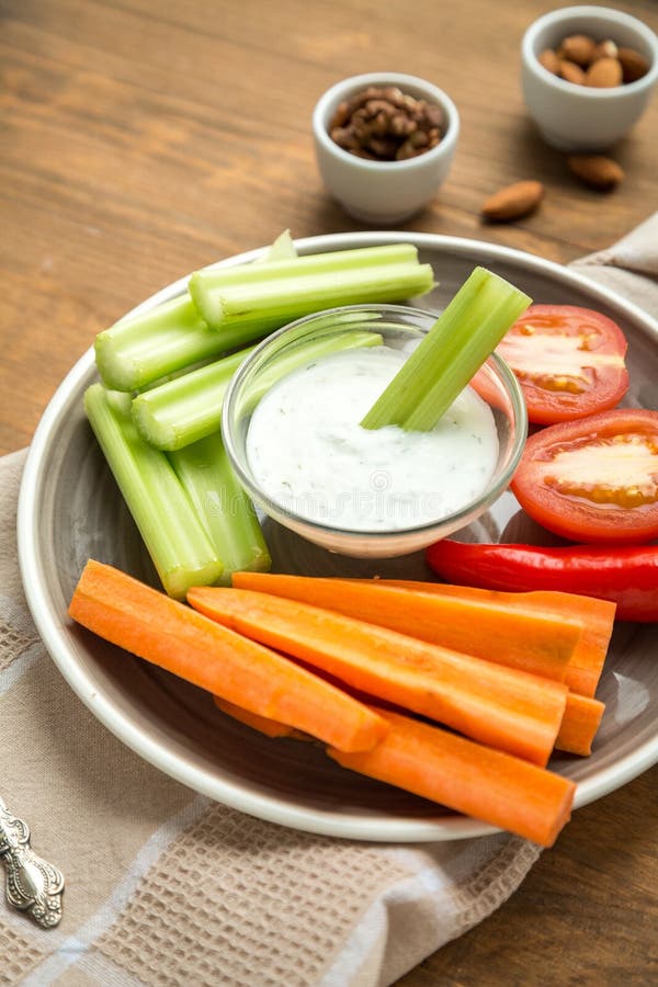 Vegetarian Healthy Snacks, Vegetable Snack: Carrots, Celery, Tom Stock ...
