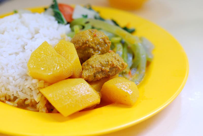 Vegetarian Indian Mutton Curry Rice Stock Image - Image of macro ...