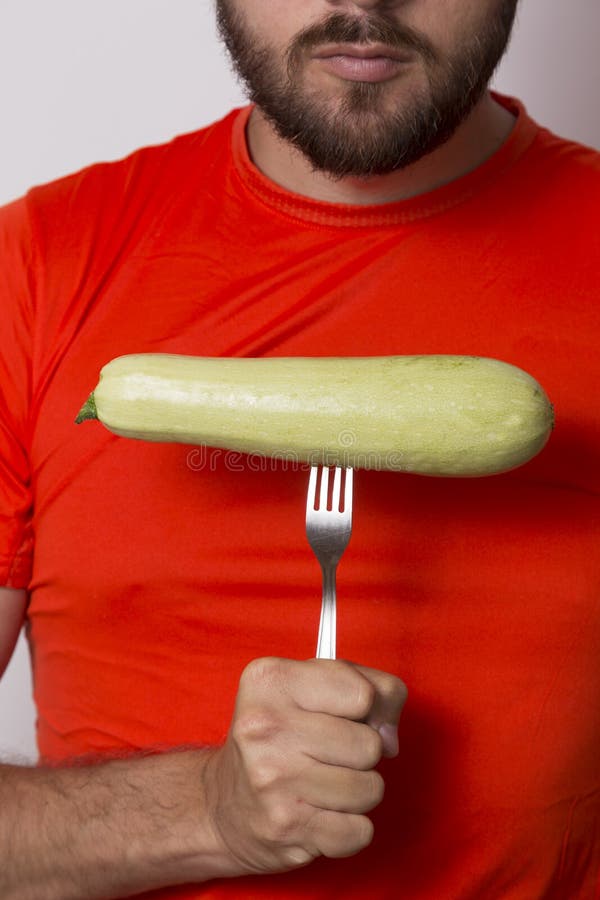 Vegetarian man stock photo. Image of people, zucchini - 57040172