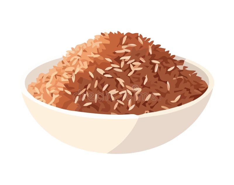 Vegetarian Meal Basmati Rice Stock Vector - Illustration of organic ...