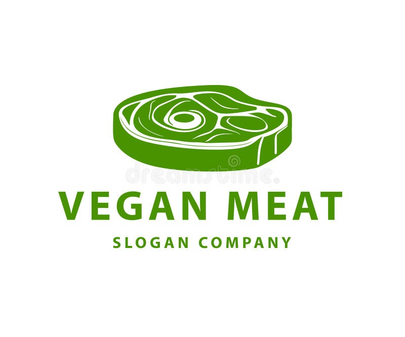 Vegetarian Meat Premium Logo. Plant Based Meat Logo Stock Vector ...