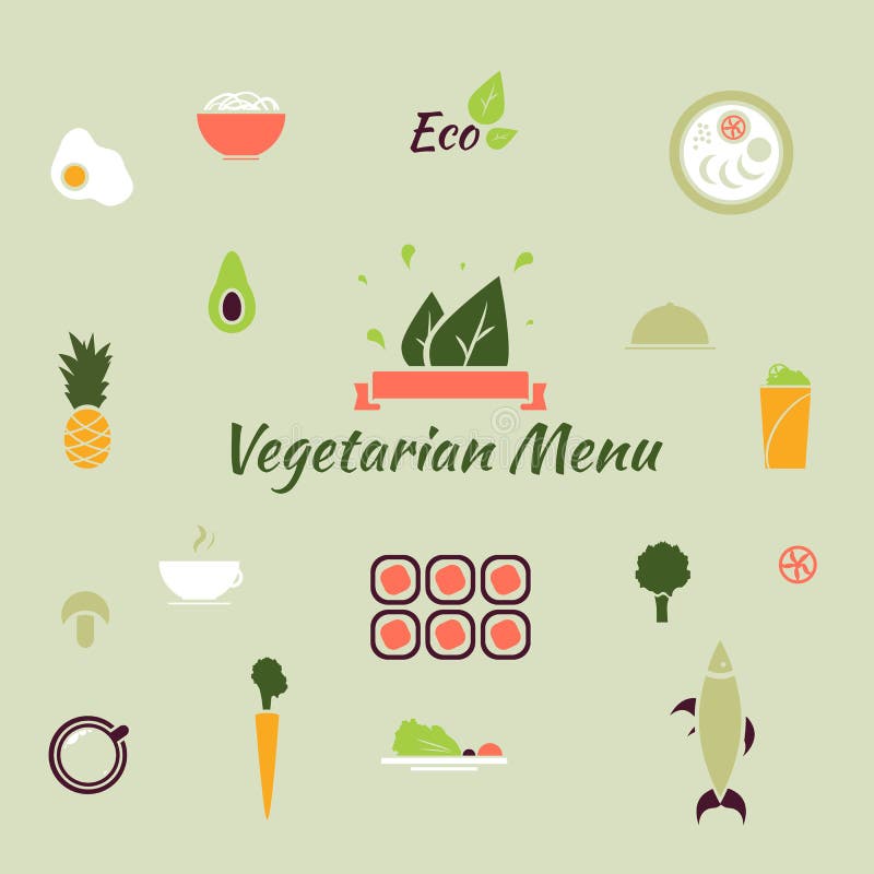 Vegetarian Menu Hand Lettering Cover on Creative Vegetables Backdrop ...