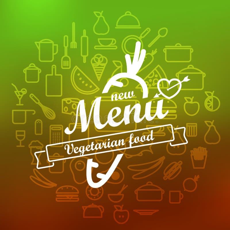 Vegetarian Menu Label Design Stock Vector - Illustration of layout ...