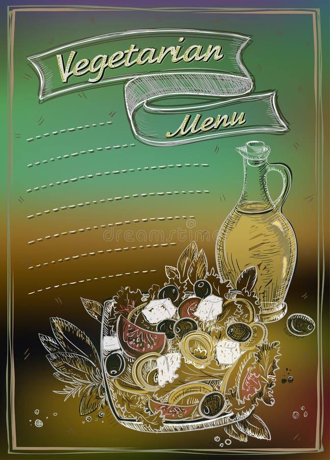Restaurant Vegetarian Menu. Stock Vector - Illustration of figure ...