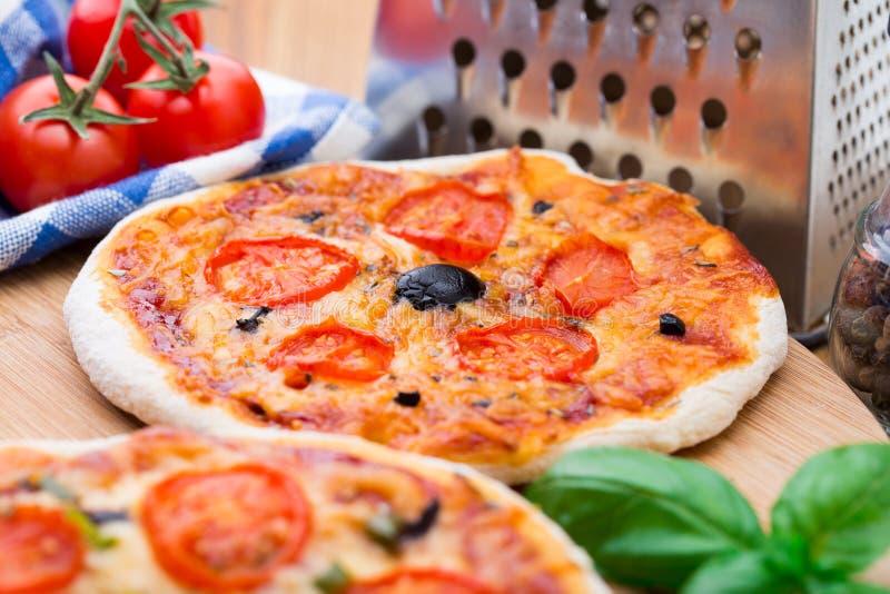 Vegetarian mini pizza stock image. Image of cheese, dish - 40678779