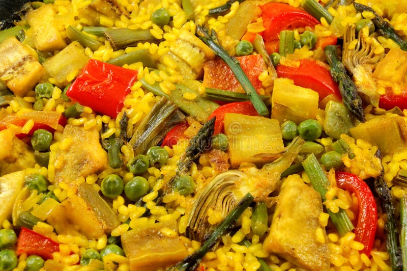 Vegetarian Paella - Spanish Rice Stock Photo - Image of green ...