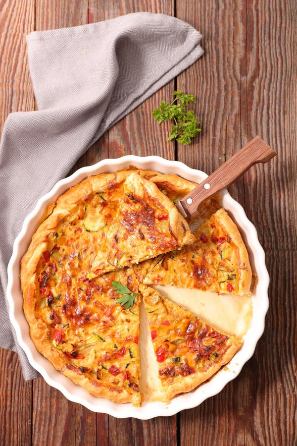 Vegetarian quiche stock photo. Image of slice, baked - 81633676