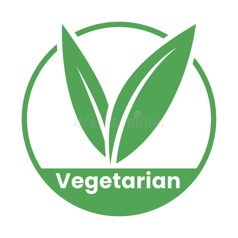 Vegetarian Round Icon with Green Leaves - Icon 2 Stock Vector ...