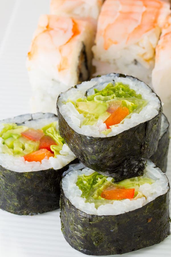 Shrimp sushi nigiri stock image. Image of gourmet, asian - 35047245
