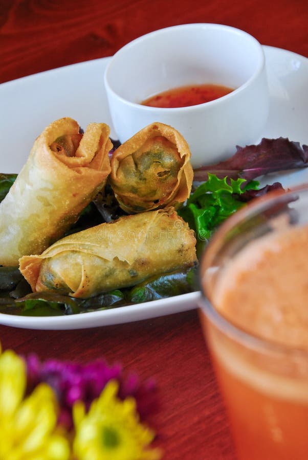 Vegetarian spring rolls stock image. Image of organic - 11116903