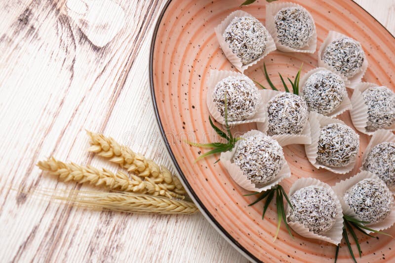 The Vegetarian Sweet Candy Balls on Table Stock Image - Image of ...