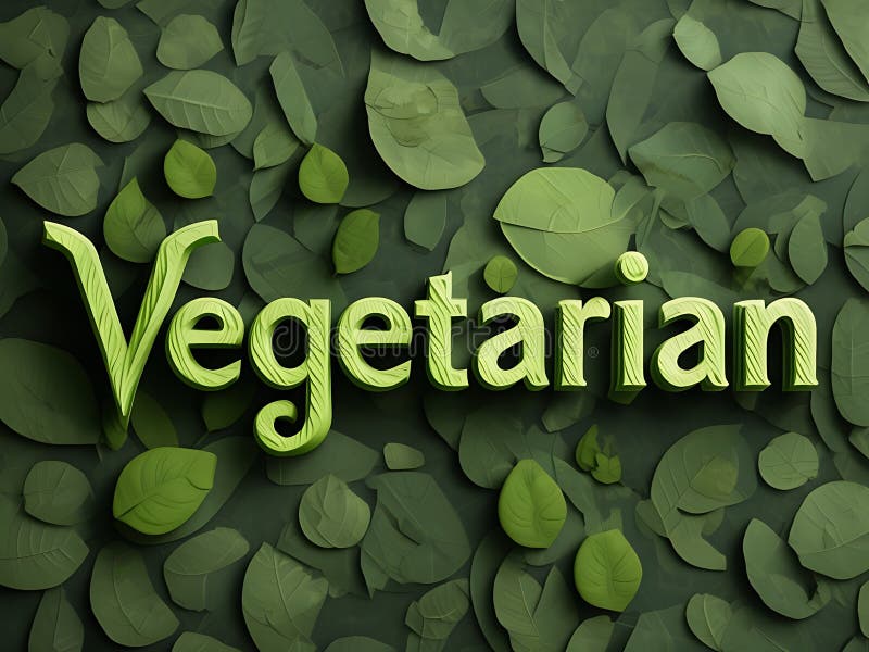 Vegetarian Text on a Green Foliage Background Stock Image - Image of ...