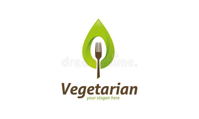 Vegetariano Logo Template stock de ilustración. Ilustración de creativo - 108674839