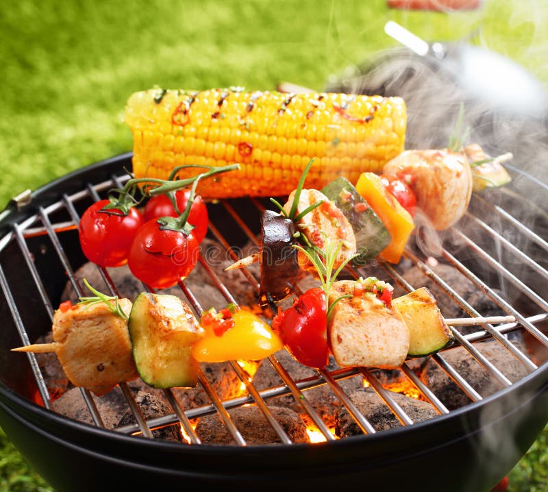 Vegetarier bbq stockfoto. Bild von hintergrund, grillparty - 30033576