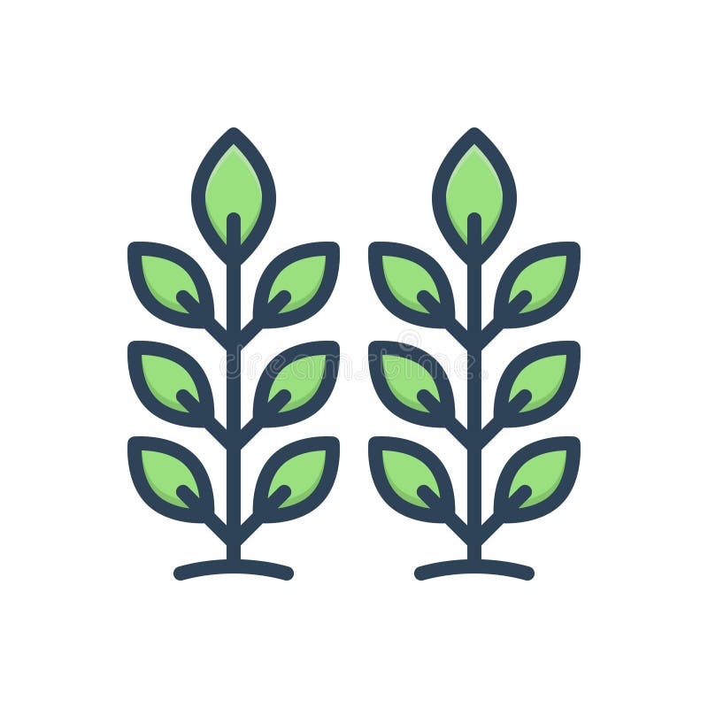 Color Illustration Icon for Vegetation, Plants and Greenery Stock ...