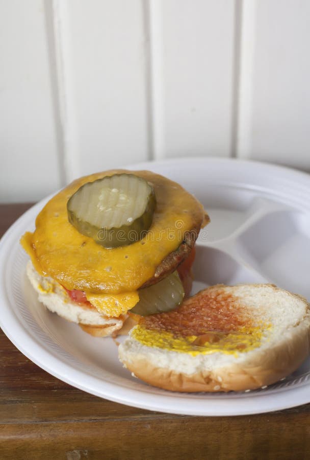 Veggie Cheeseburger stock image. Image of filling, homemade - 99178405