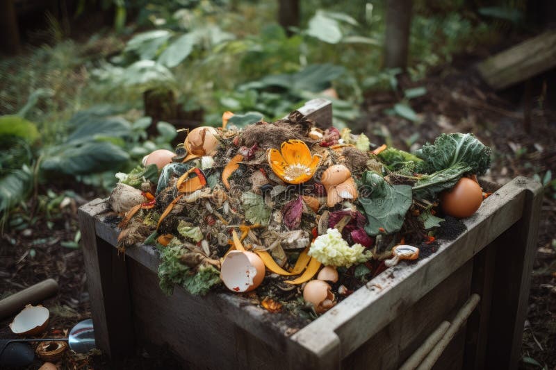 Veggie and Fruit Scraps Being Composted for Use in Gardens Stock ...
