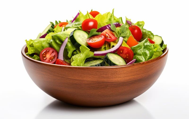 Veggie Salad on White Background Stock Illustration - Illustration of ...