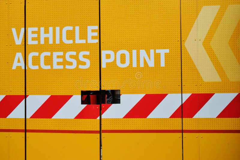 Vehicle access point sign stock image. Image of road - 50953663