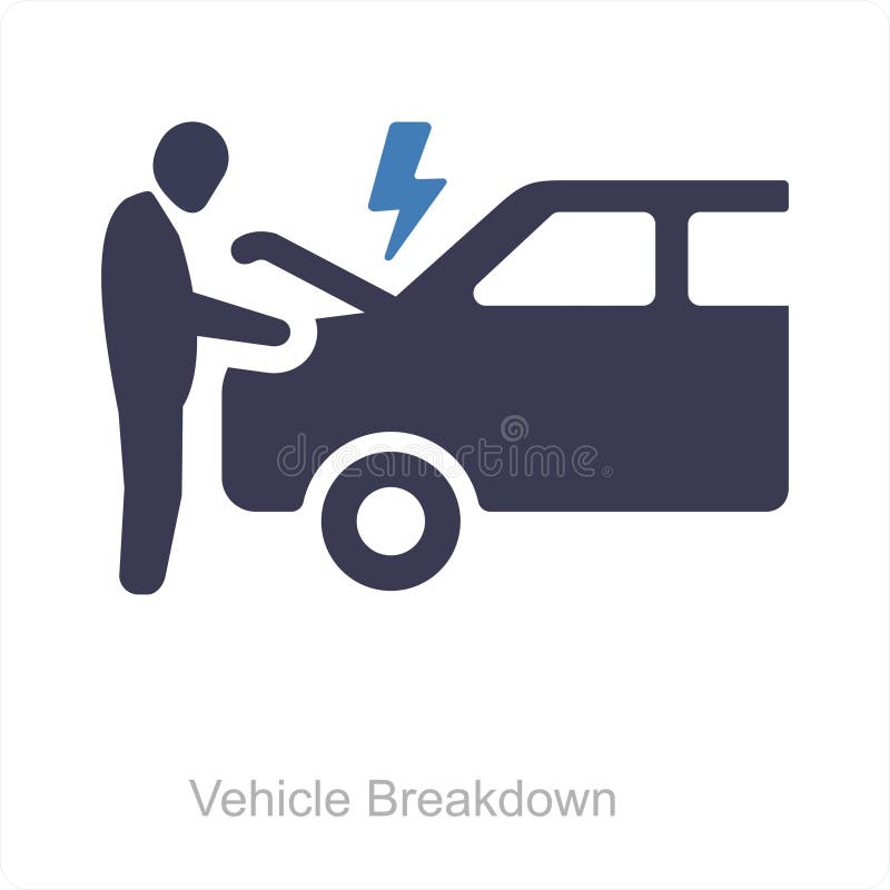 Vehicle breakdown stock vector. Illustration of icon - 340073003