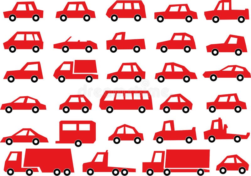 Vehicle / Car Illustration Collection , Car Icon Set Stock Vector ...