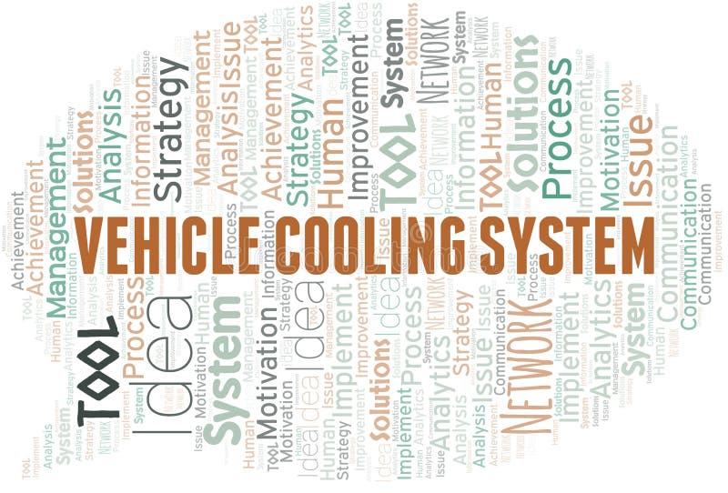 Vehicle Cooling System Typography Vector Word Cloud Stock Illustration ...