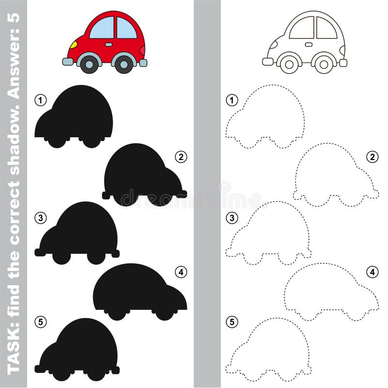 The Vehicle. Find True Correct Shadow. Stock Vector - Illustration of ...