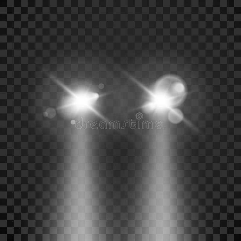 Vehicle Headlight. Front View Beam of Lights Stock Vector ...