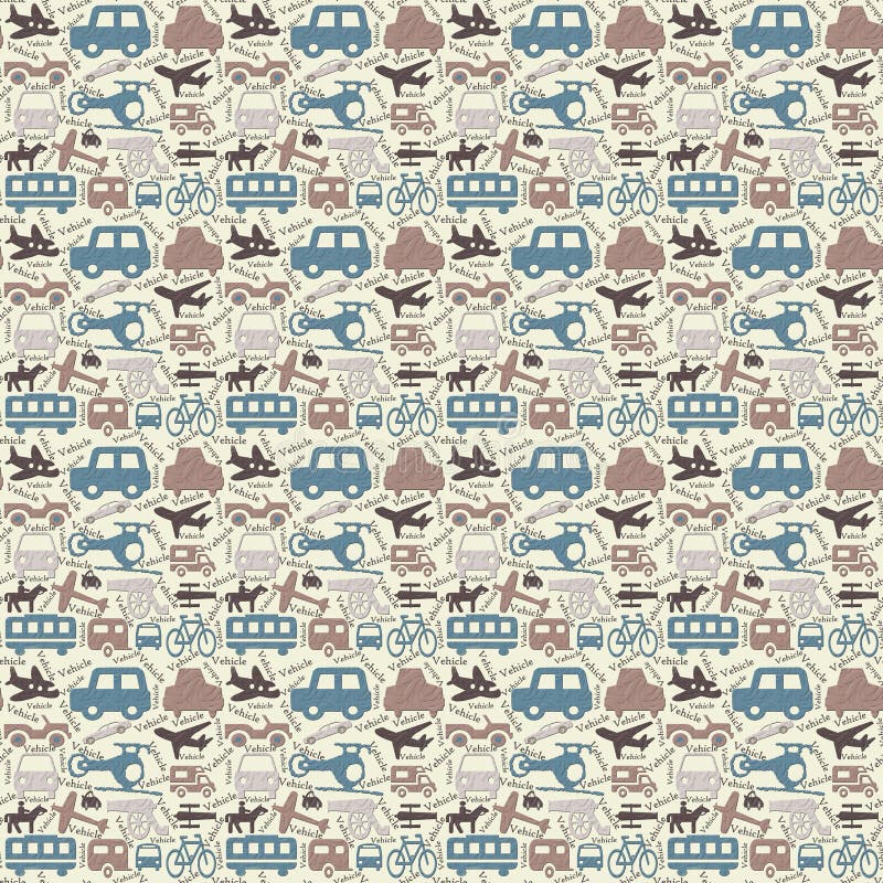Vehicle Icon Seamless Pattern Kids Type Stock Illustration ...
