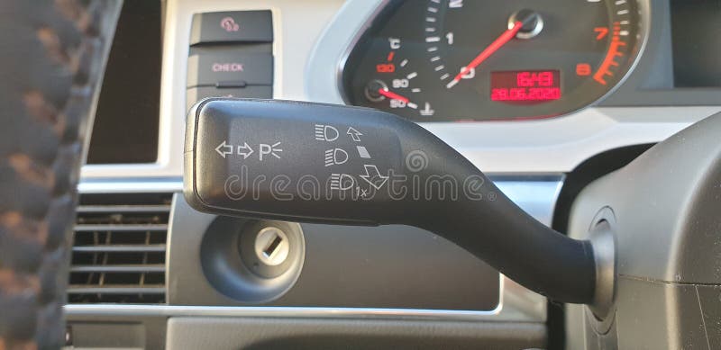 Vehicle Indicator Stalk and High Low Beam Control Stock Image - Image ...