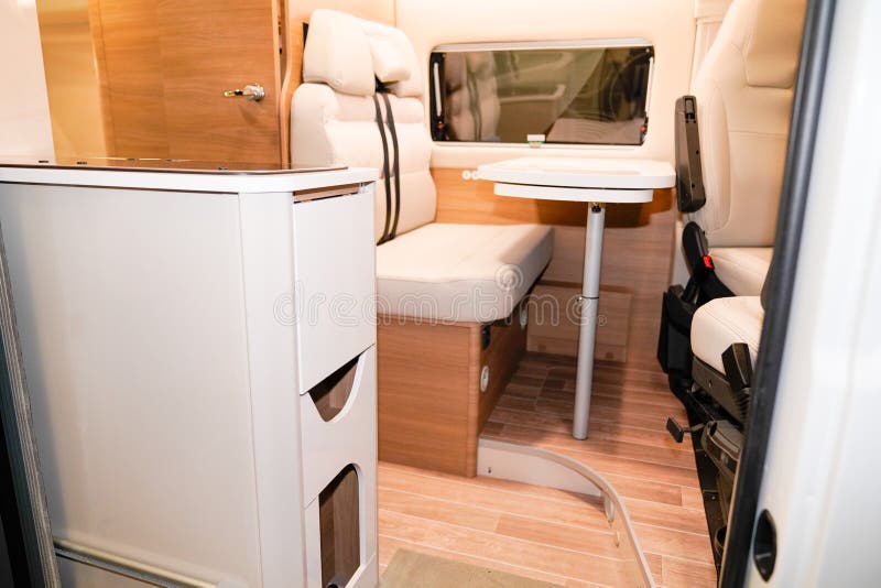 Vehicle Interior View of Motorhome Modern Camper Rv Van Stock Image ...