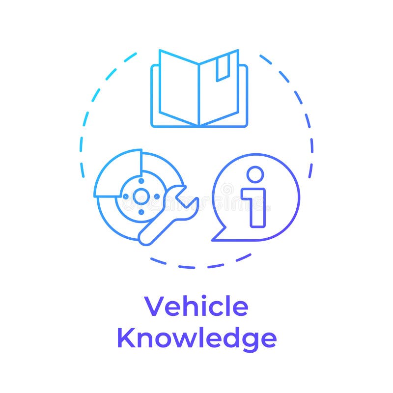 Vehicle Knowledge Blue Gradient Concept Icon Stock Illustration ...