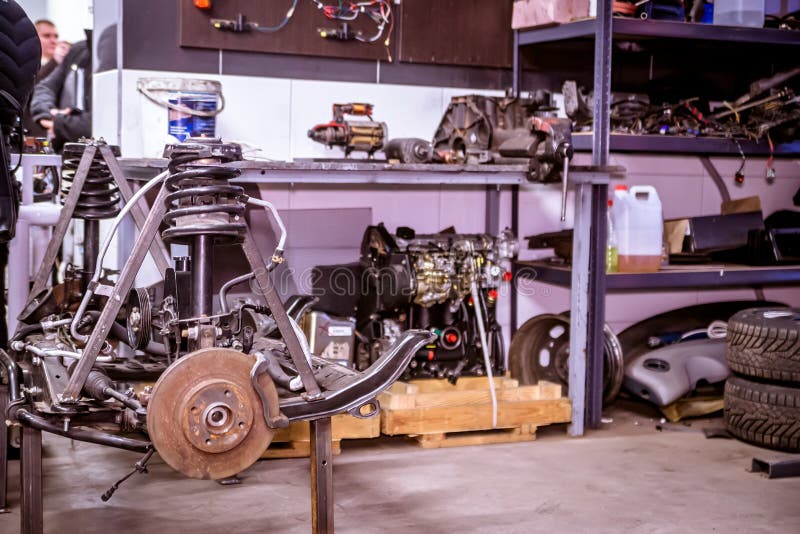 Vehicle Parts in the Workshop Stock Image - Image of engineering ...