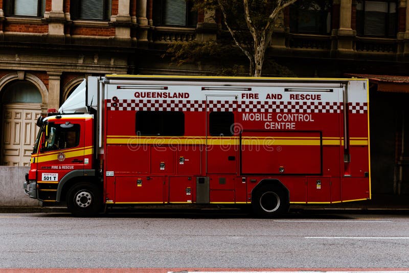 Vehicle of Queensland Fire and Emergency Services Parked on the Street ...