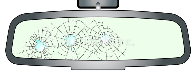 Bullet Holes in Rear View Mirror Stock Vector - Illustration of vehicle ...