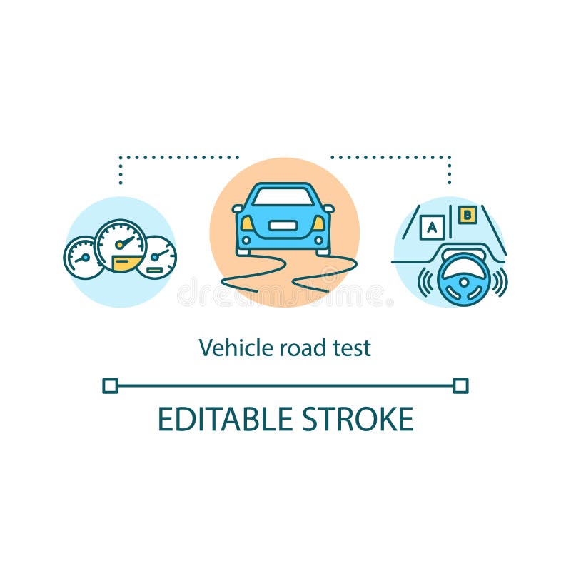 Vehicle Road Test Concept Icon Stock Vector - Illustration of driving ...