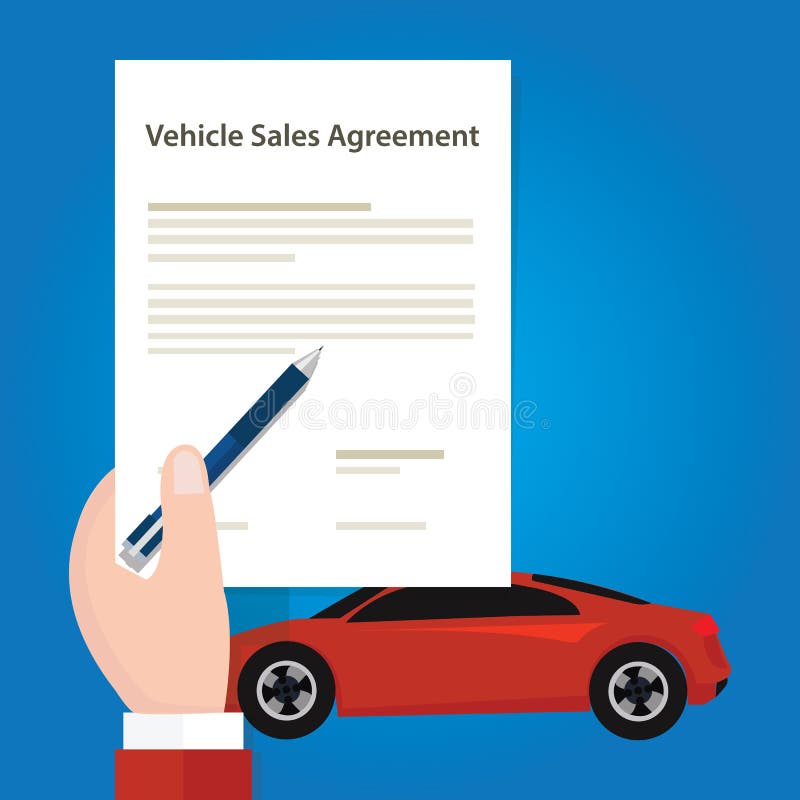 Vehicle Sales Agreement Document Paper Car Hand Holding Stock Vector ...