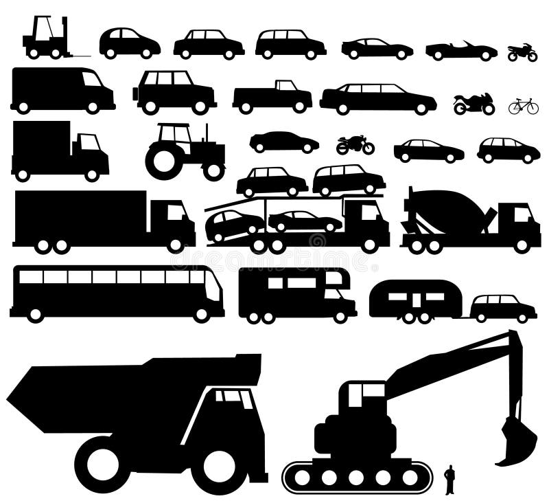 Vector Commercial Vehicles Pictograms Stock Vector - Illustration of ...