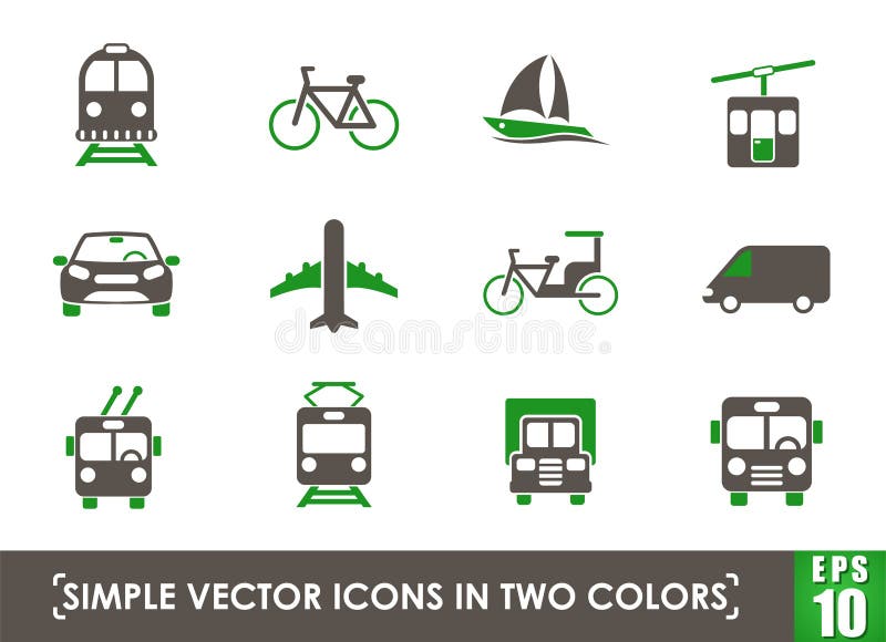 Vehicle Simple Vector Icons Stock Vector - Illustration of brown ...