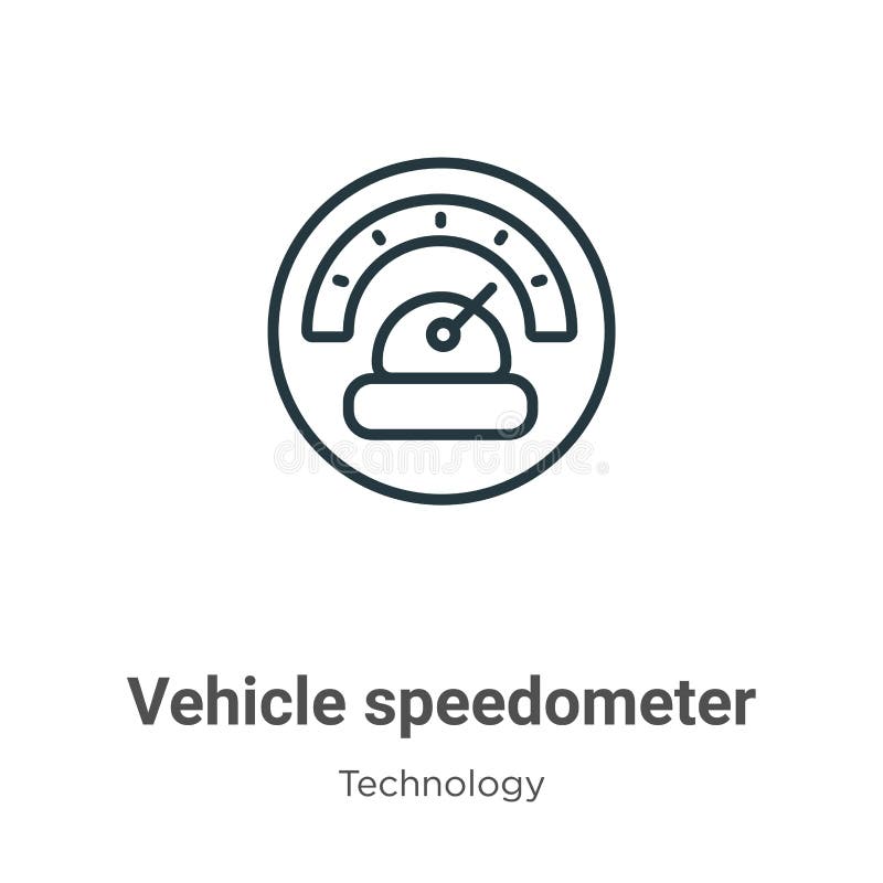 Speedometer Outline Vector Icon. Thin Line Black Speedometer Icon, Flat ...