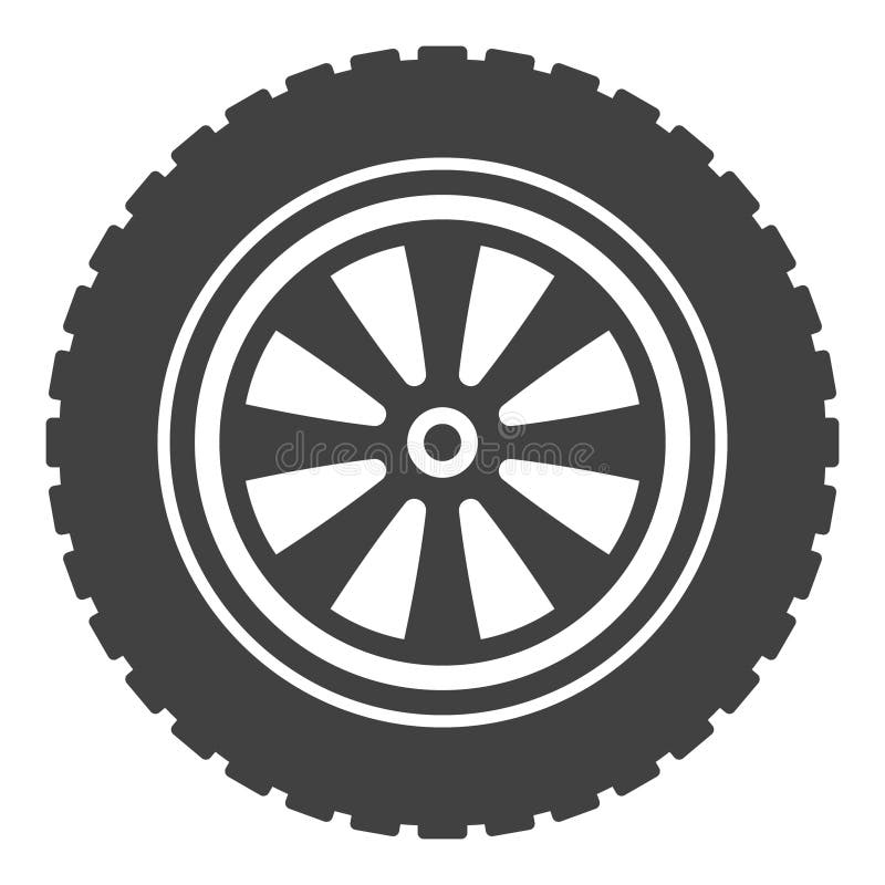 Vehicle Tire Vector Icon - Car Wheel and Disc Vector Design Element ...