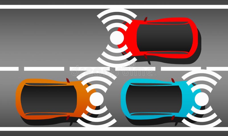 Vehicle To Vehicle Communication Stock Illustration - Illustration of ...