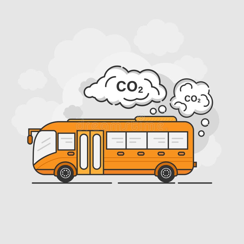 Vehicle Toxic Pollution Vector Illustration Stock Vector - Illustration ...