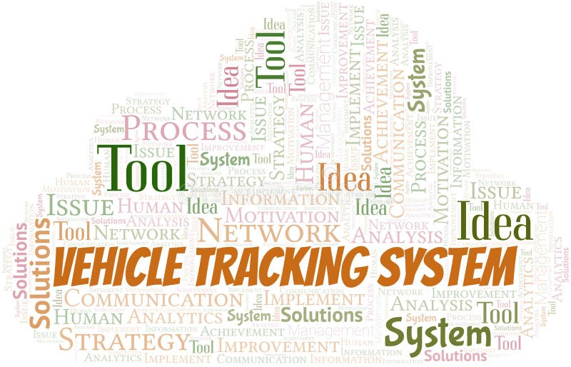Vehicle Tracking System Typography Vector Word Cloud. Stock Vector ...