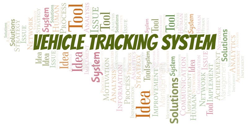 Vehicle Tracking System Typography Vector Word Cloud. Stock Vector ...