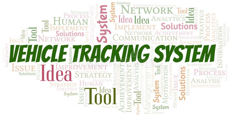 Vehicle Tracking System Typography Vector Word Cloud. Stock Vector ...