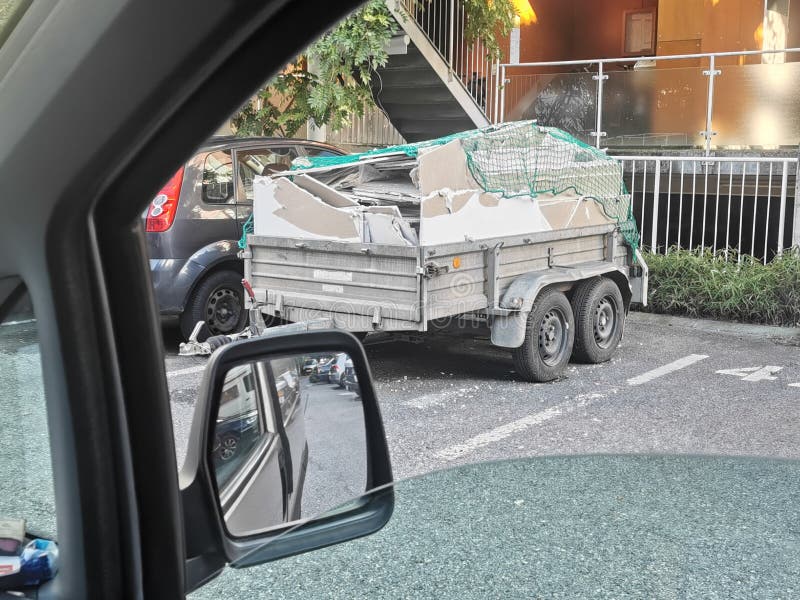 Vehicle Trailer for Transport of Goods Stock Photo - Image of means ...