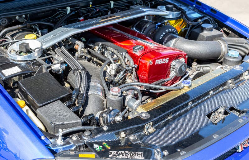Vehicle with Tuned Car Engine, Under the Hood of a Vehicle Editorial ...