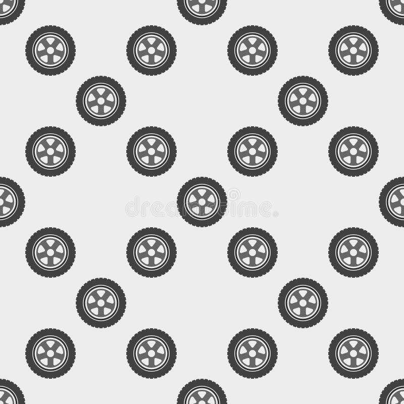 Vehicle Wheel Vector Seamless Pattern - Car Tire and Stylish Rim ...