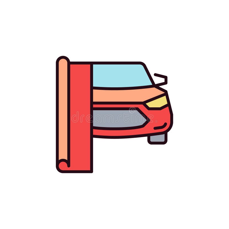 Vehicle Wrapping and Detailing Vector Concept Colored Icon Stock ...